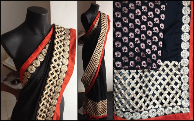 Black cutwork saree by NVY studio – South India Fashion