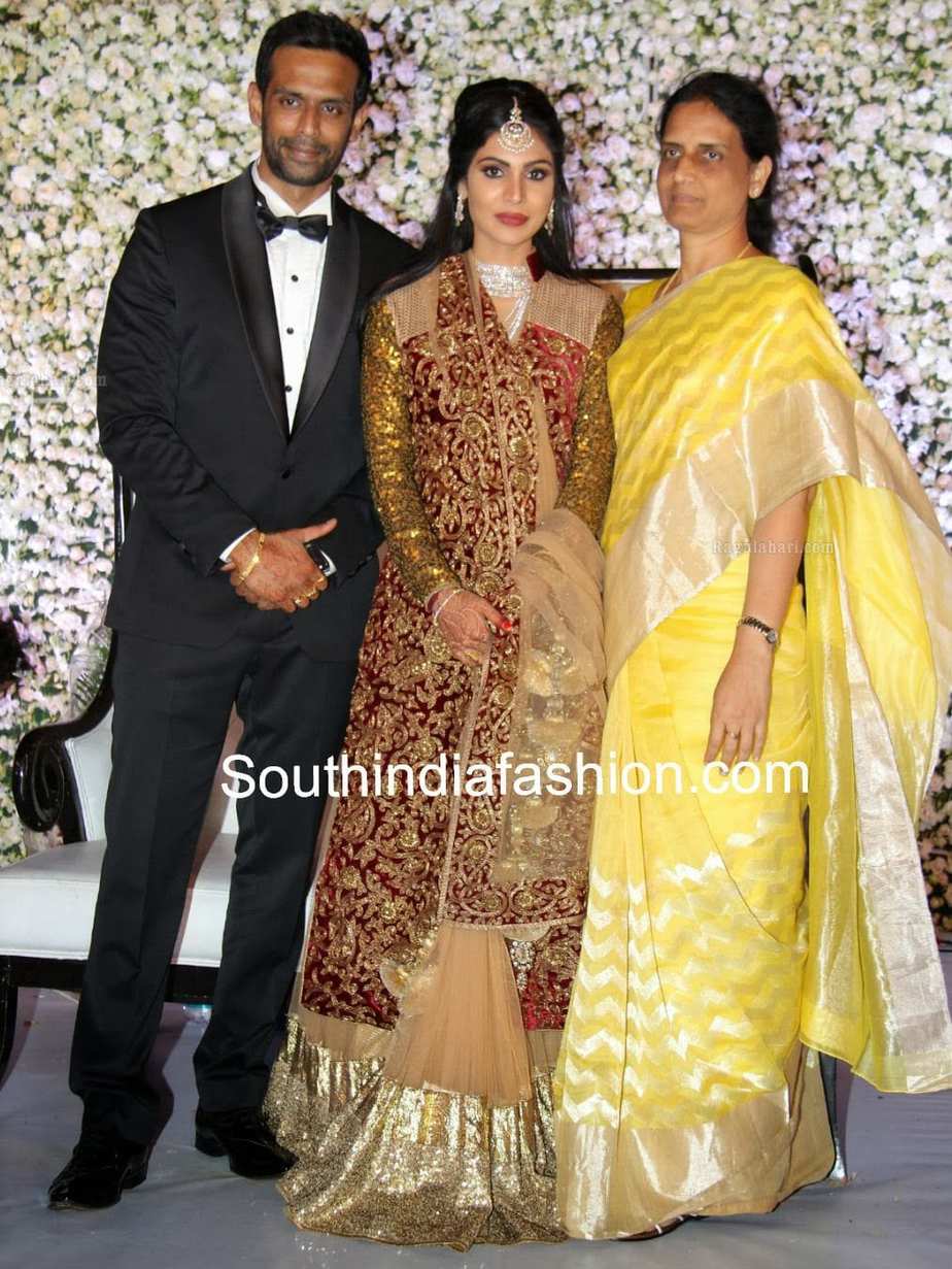 Sabitha Indra Reddy Son's Wedding Reception – South India Fashion