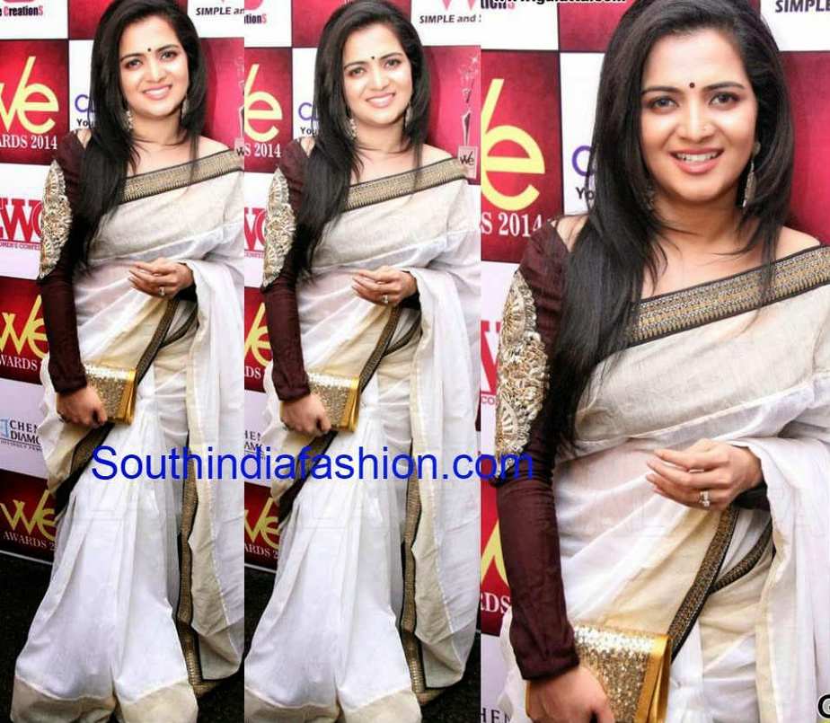 Divyadarshini in White Saree – South India Fashion