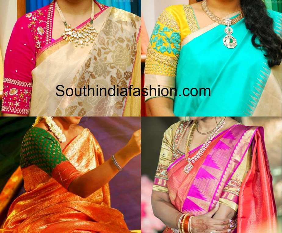 Elegant Blouse Designs for Silk Sarees – South India Fashion