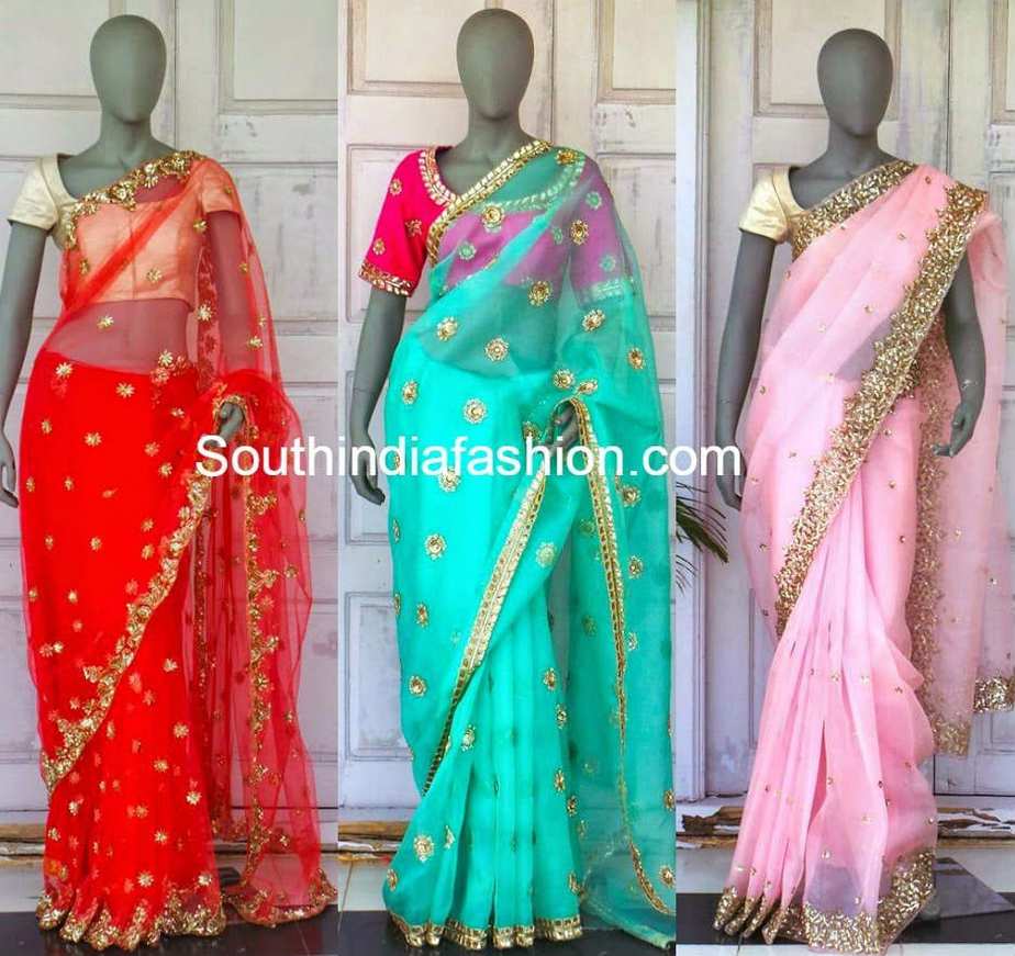 Stylish Sequin Work Designer Sarees – South India Fashion