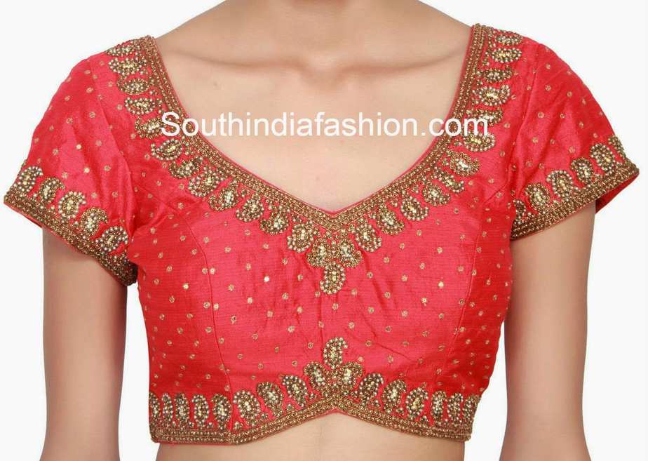 Mango Design Pearl Work Blouse – South India Fashion