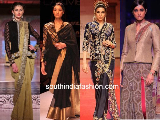 6 Ways of using a 'Jacket Blouse' to style your saree - South India Fashion