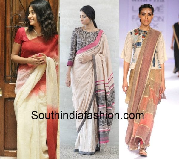 Beauty Of Linen Sarees – South India Fashion