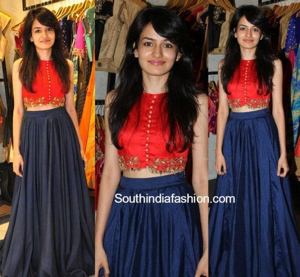 Simple And Pretty Long Skirt And Crop Top South India Fashion