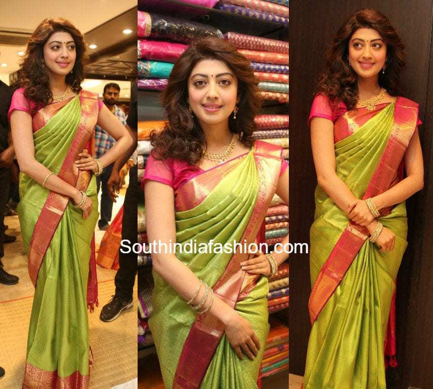 Pranitha Subhash in a Kanchipuram saree – South India Fashion