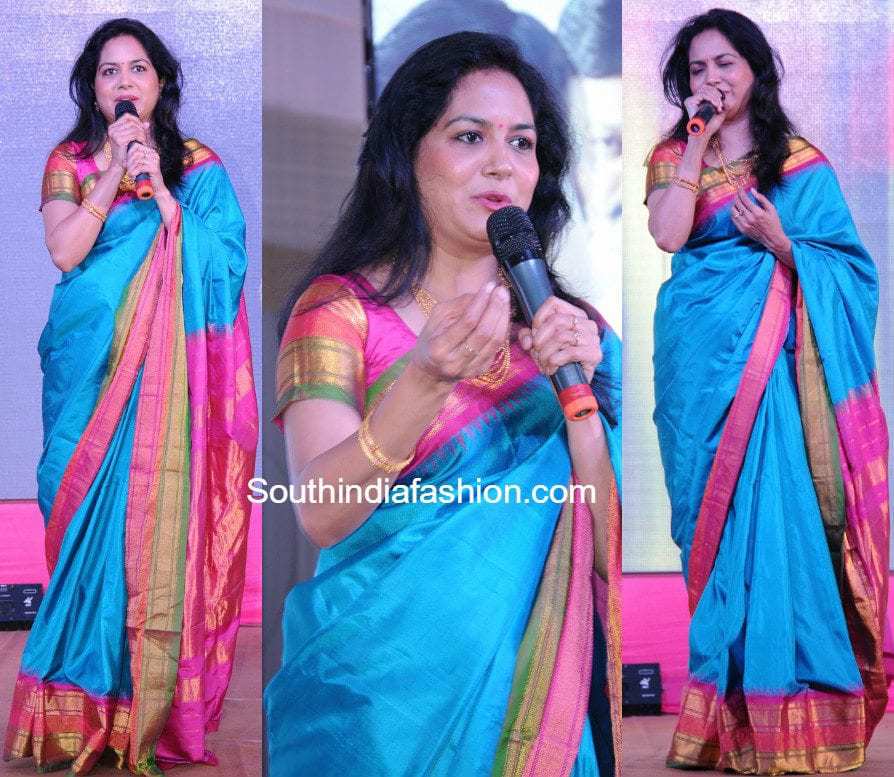 Singer Sunitha in a traditional saree – South India Fashion