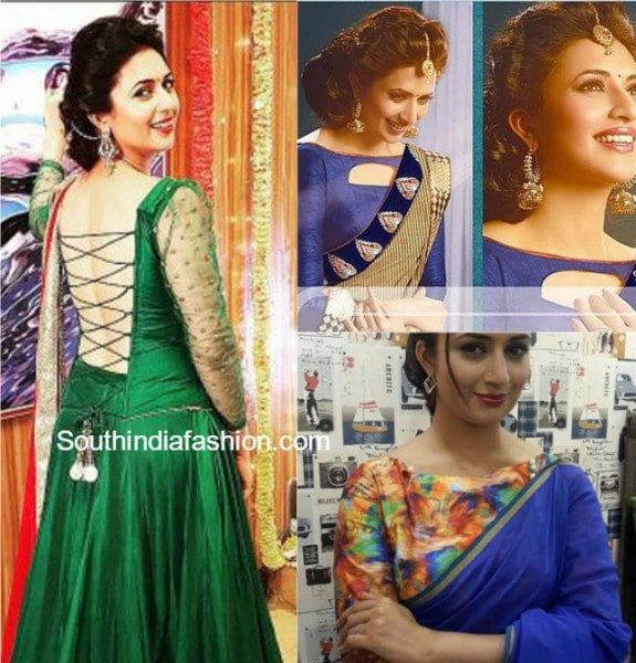 Divyanka Tripathi (Ishita) Saree Blouse Designs in Yeh Hai Mohabbatein ...