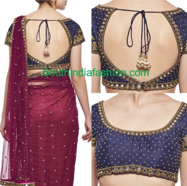 Latest Mirror Work Saree Blouse Designs – South India Fashion