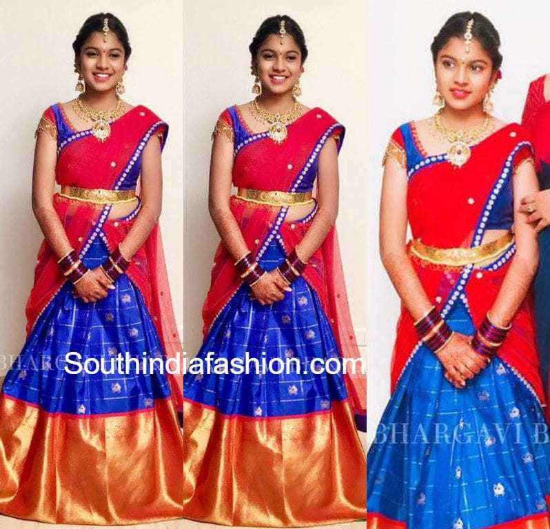 Roja Daughter Anshu In Bhargavi Kunam Half Saree South India Fashion