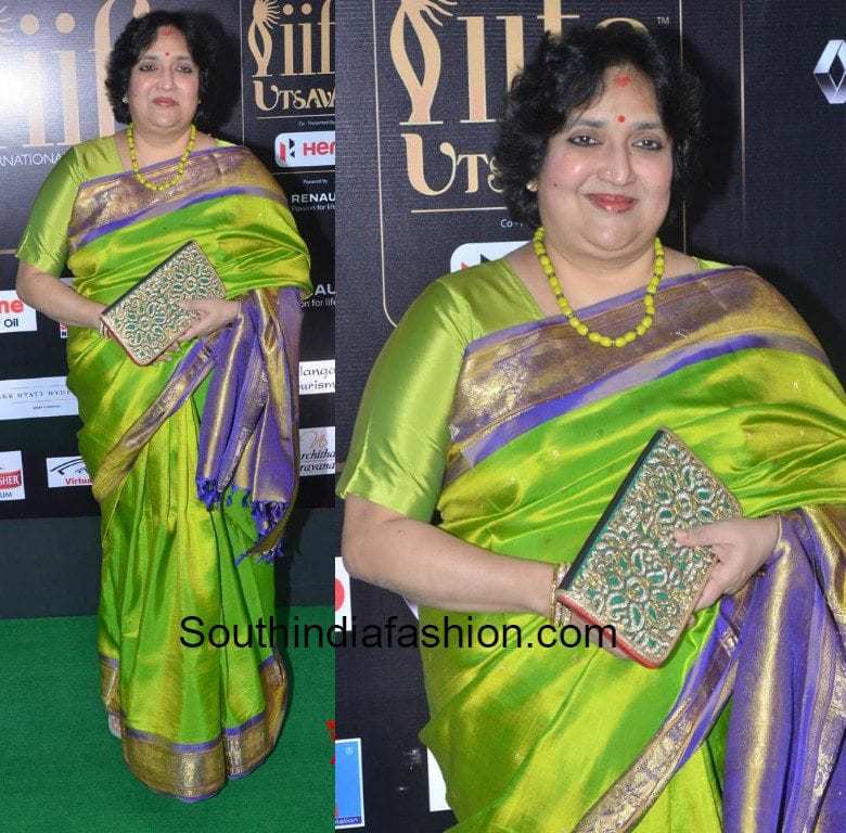Latha Rajinikanth in a kanjeevaram saree – South India Fashion