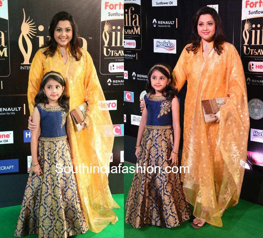 Meena with her daughter Nainika at the IIFA Utsavam Awards – South ...
