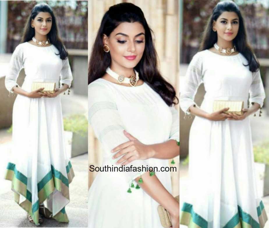 Anisha Ambrose in Sunaina Rao – South India Fashion