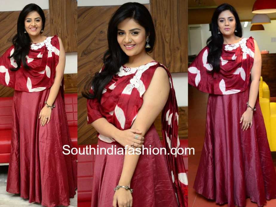 Sreemukhi in Sunaina Rao – South India Fashion