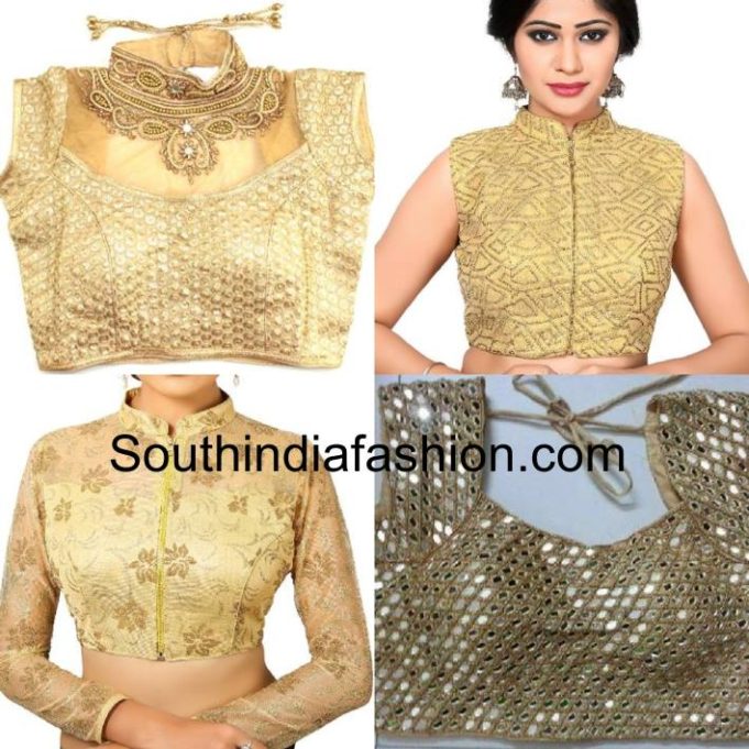 Gold Coloured Blouse – A Must Have In The Wardrobe – South India Fashion