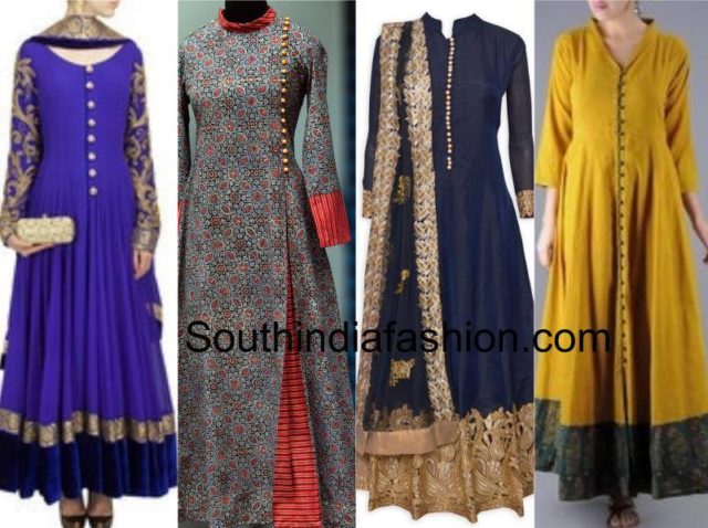 6 Stylish Neck Designs For Anarkalis – South India Fashion