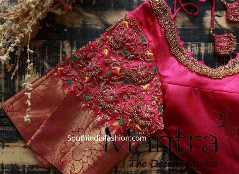 Maggam Work Pattu Saree Blouse Designs – South India Fashion