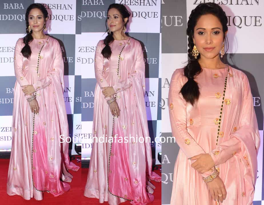 Nushrat Barucha in a pink anarkali at Baba Siddique's Iftar party ...