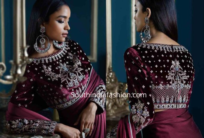 Add A Royal Touch To Your Sarees With Velvet Blouses!