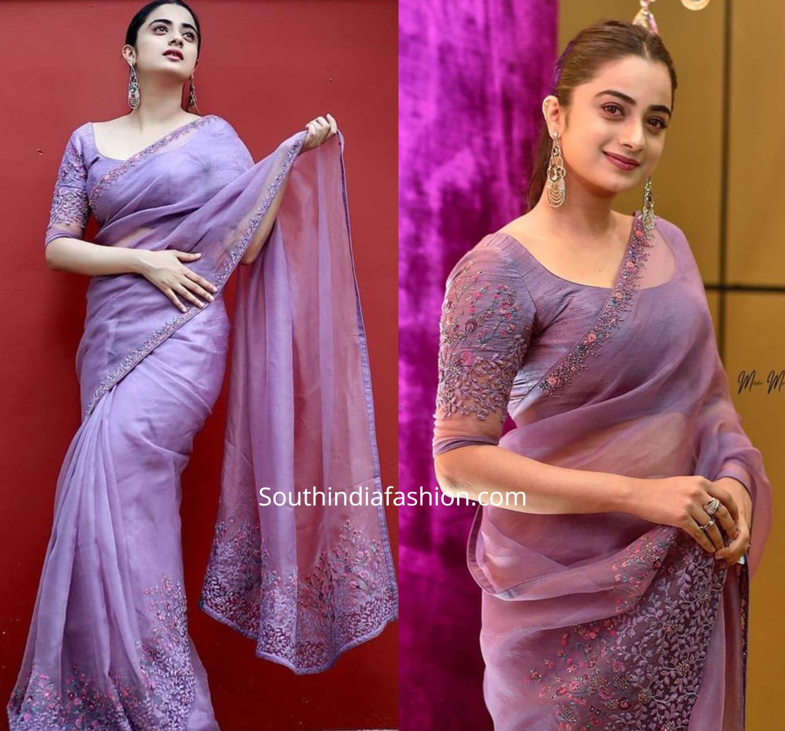 Namitha Pramod looks stunning in Organza sarees – South India Fashion