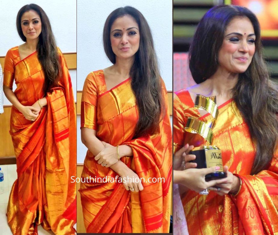 Simran in a Kanjeevaram saree at JFW Movie Awards 2020