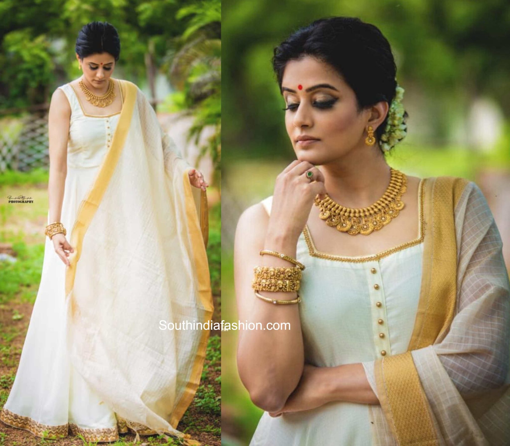 Onam 2020: Priya Mani in a traditional anarkali suit – South India Fashion