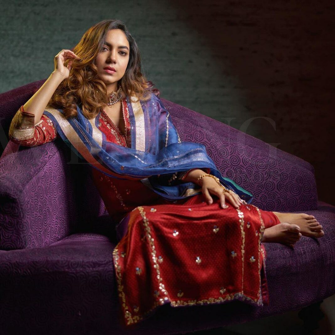 Ritu Varma sizzles in a maroon ethnic ensemble for "Wedding Stories ...