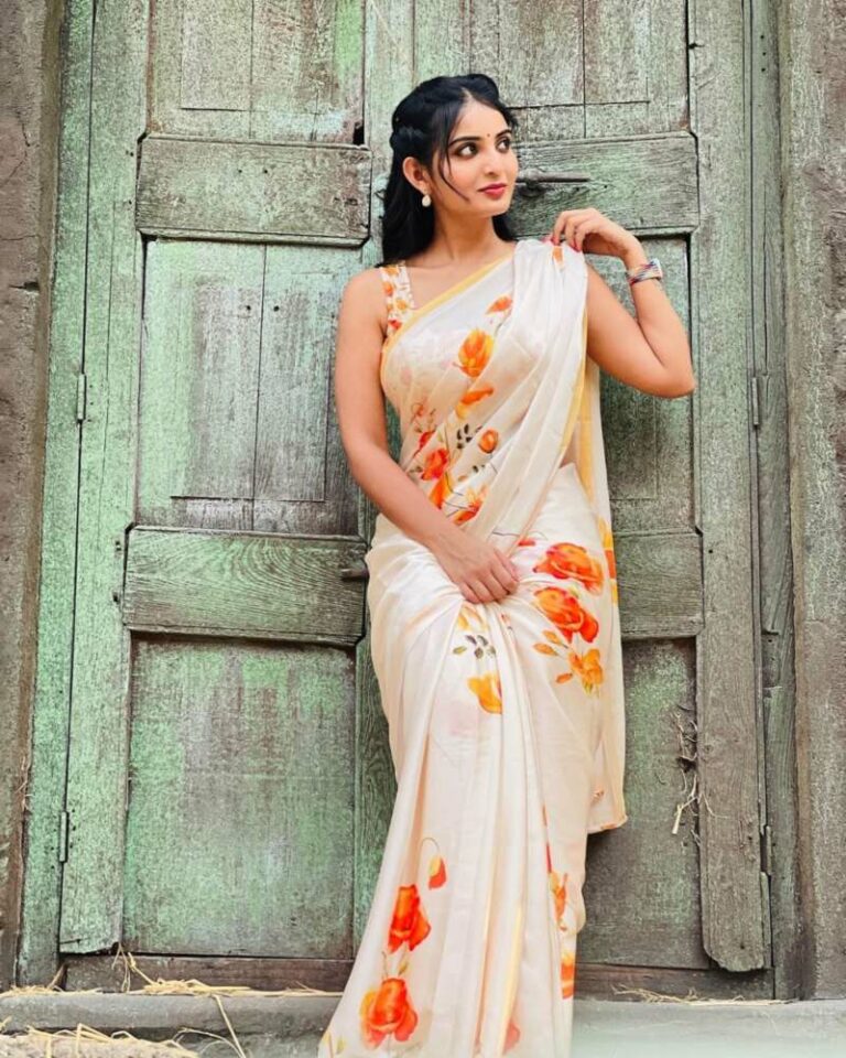 Ananya Nagalla in a floral saree!