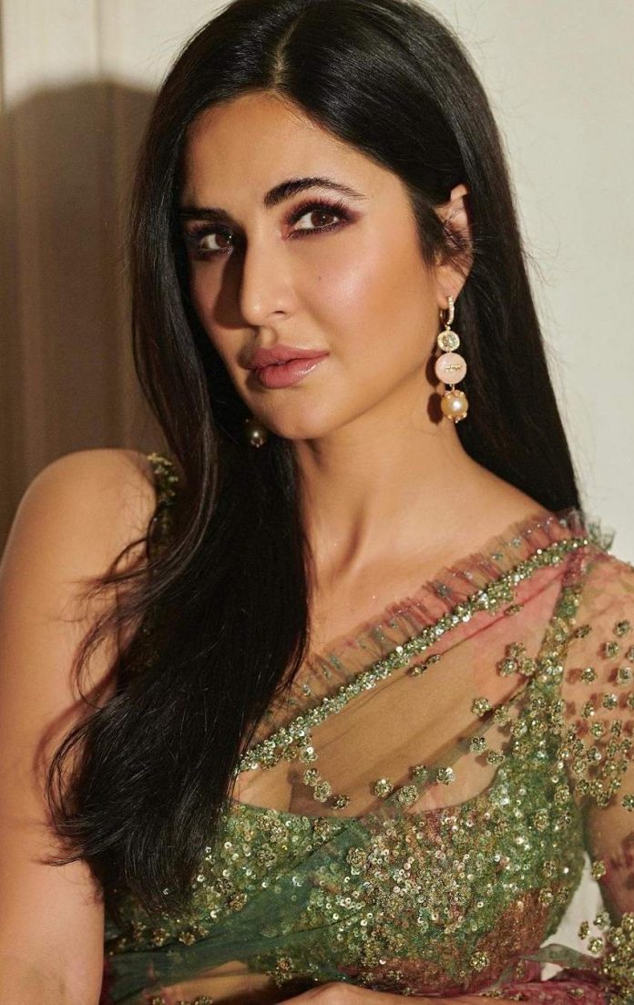 Katrina Kaif is a sight to behold in a tulle pastel green saree for ...