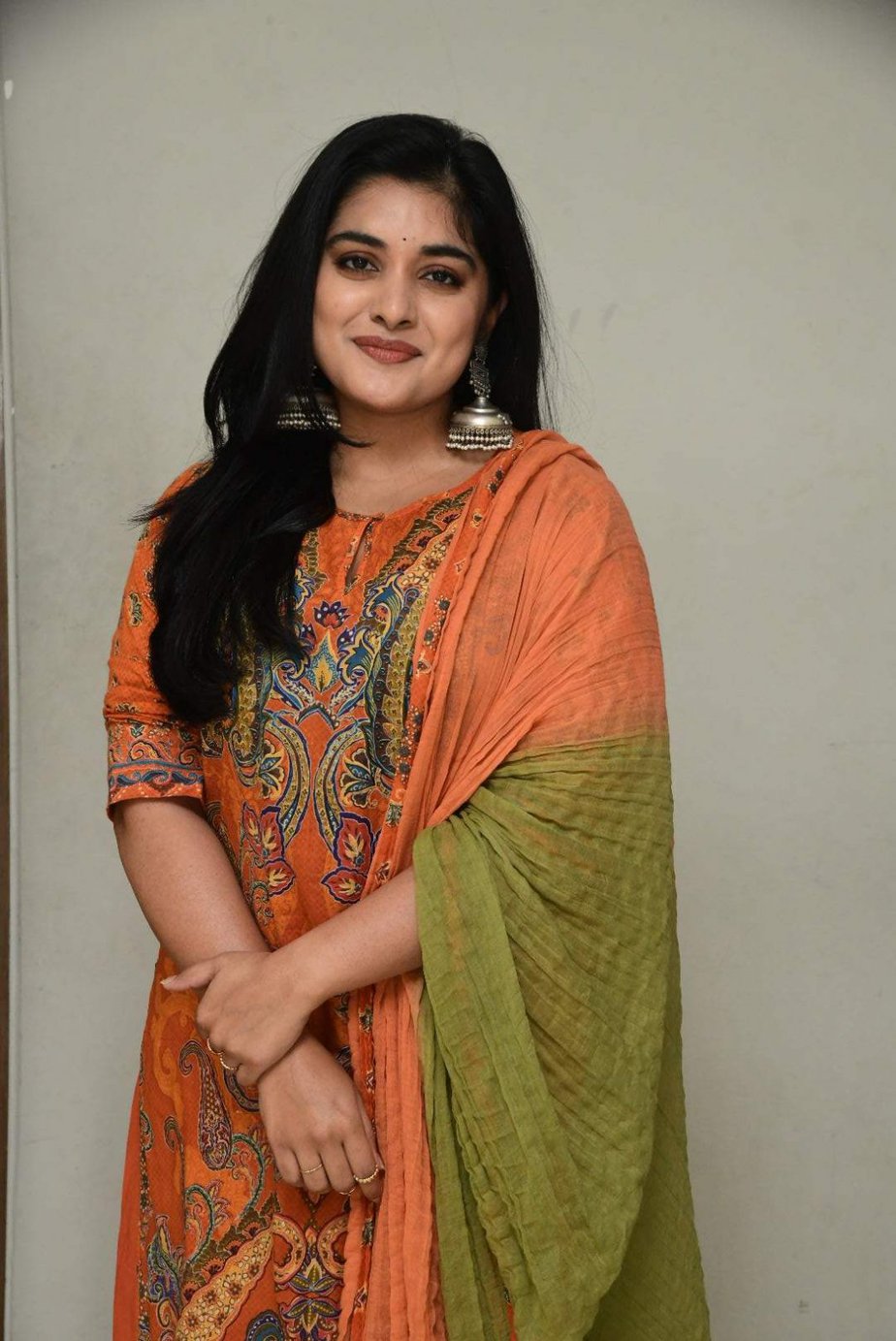 Nivetha Thomas'graceful look in an orange sharara suit for "Saakini ...