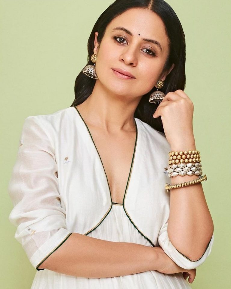 Rasika Dugal looks effortlessly graceful in an ivory floral kurta set!