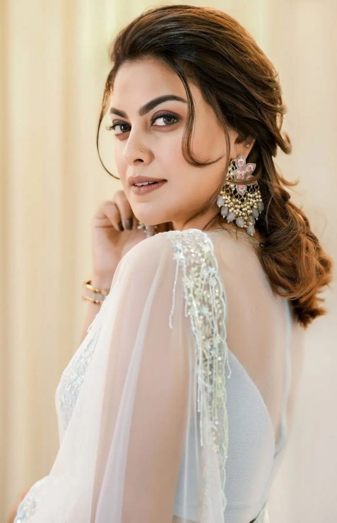 Anusree Nair's breathtaking look in a powder blue tulle saree!