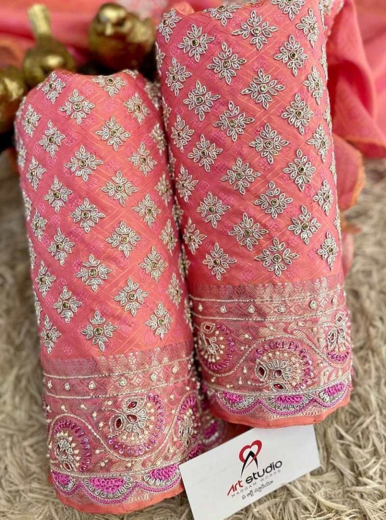 22 Splendid stone work blouse sleeve designs for silk sarees!