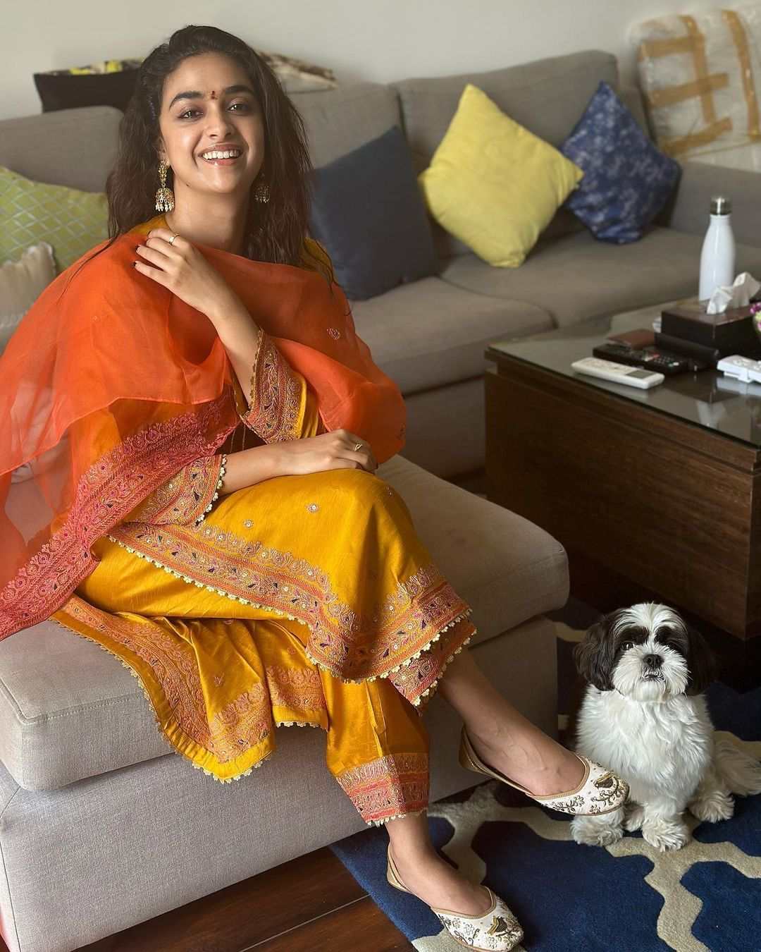 Check out how Keerthy Suresh celebrated Diwali in two ethnic sets!