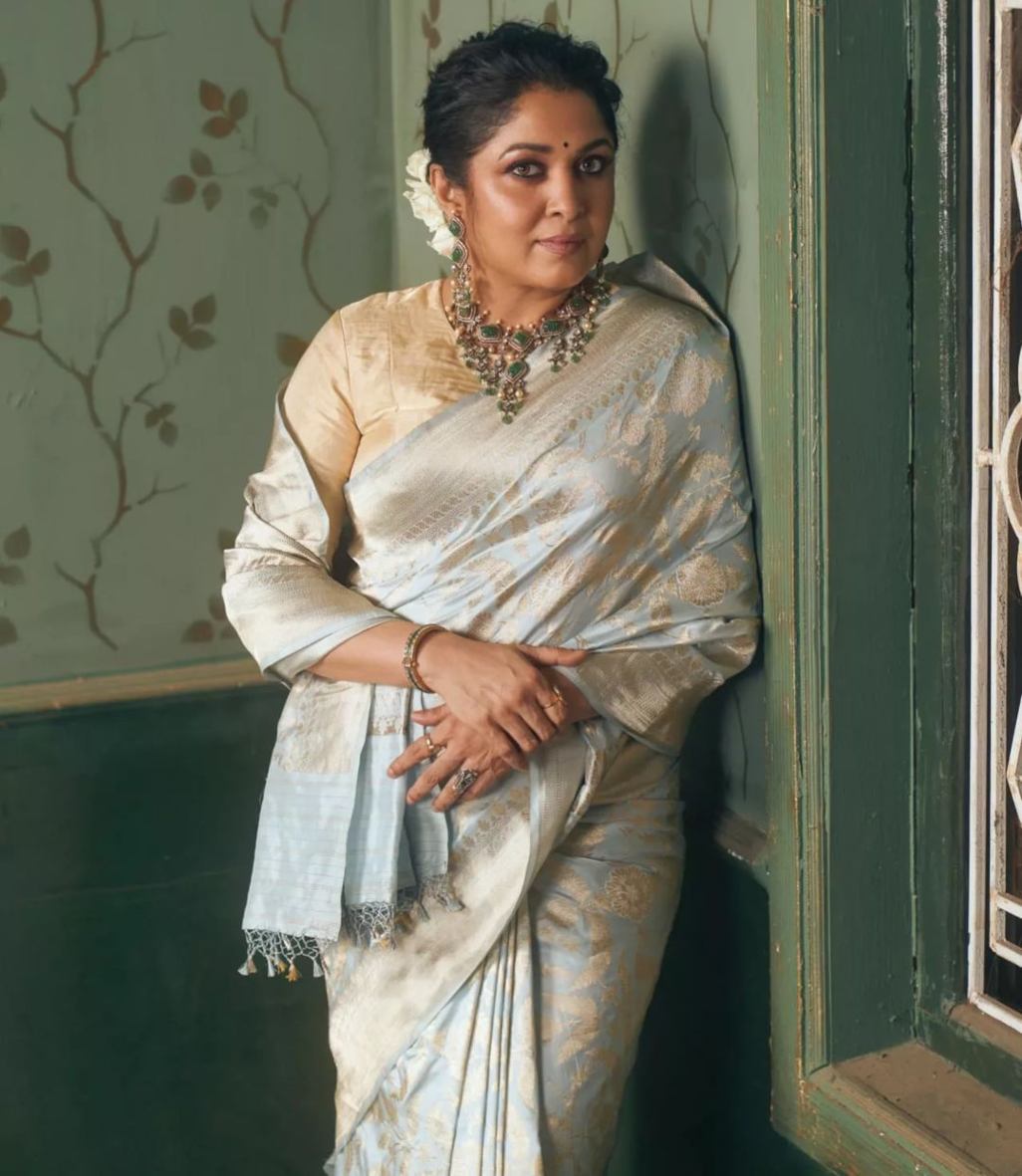 Ramya Krishnan Looks Stunning In Banarasi Silk Sarees