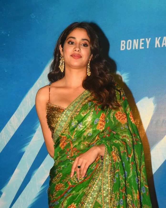 Janhvi Kapoor promotes "Mili" in a blue salwar suit and a green saree!