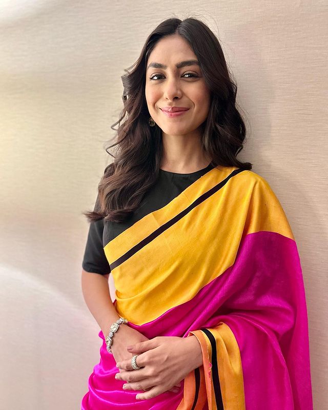 Mrunal Thakur in Raw Mango – South India Fashion