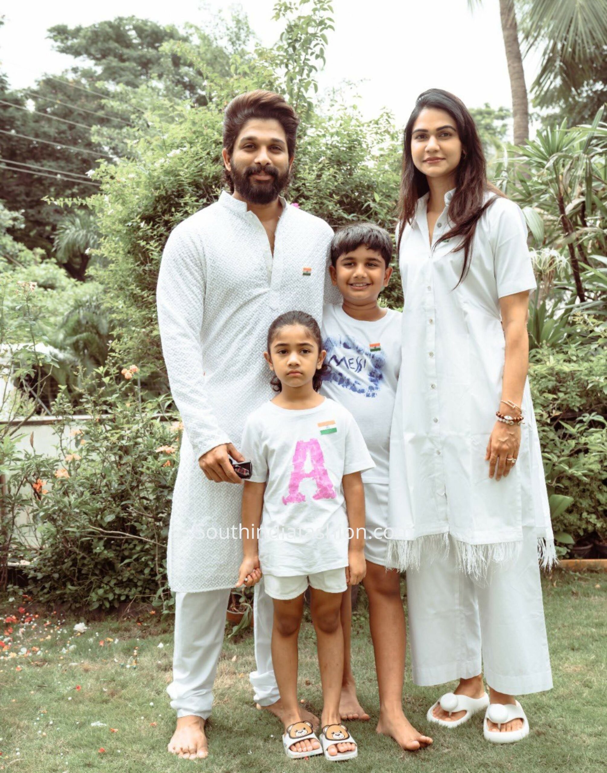 Allu Arjun and family celebrate Independence Day in white! – South ...
